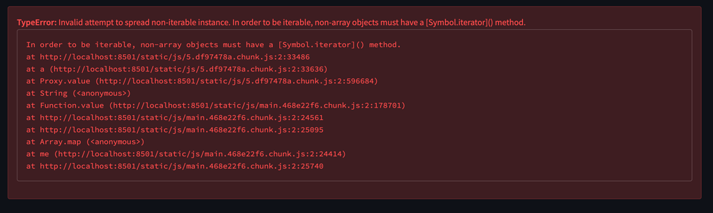 Javascript error on using st.table() to display a data frame built ...