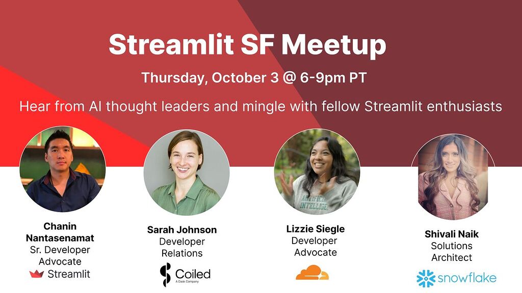 🌁 [Oct 3] Streamlit Meetup San Francisco - Events - Streamlit