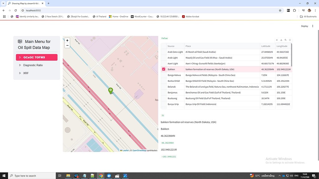 How to update map according to the changing Latitude and Logtitude after selecting row of data ...