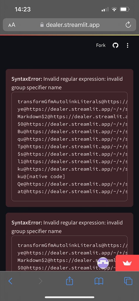 Streamlit Update - Mobile Browser Issues - Community Cloud - Streamlit