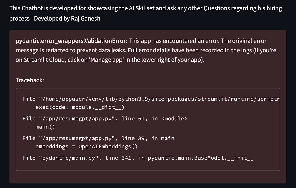 Openai error on streamlit cloud - Community Cloud - Streamlit