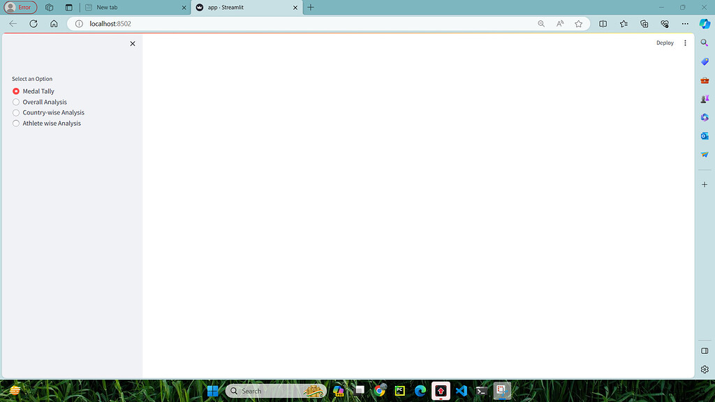 Streamlit not updating the app.py code and showing blank page - Using Streamlit - Streamlit