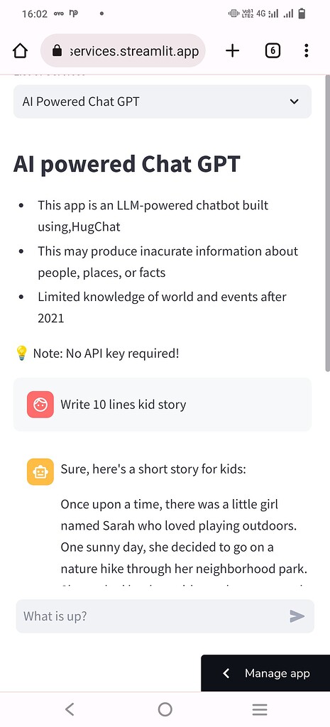 Check this awesome Free chat GPT, build with using hugchat - Show the ...