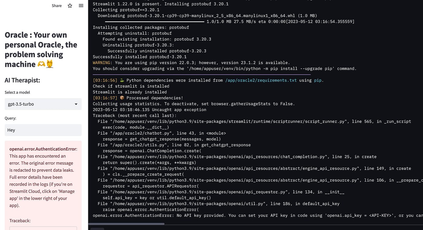 No Api Key Provided Wont Work Once I Deploy The App Deployment Streamlit