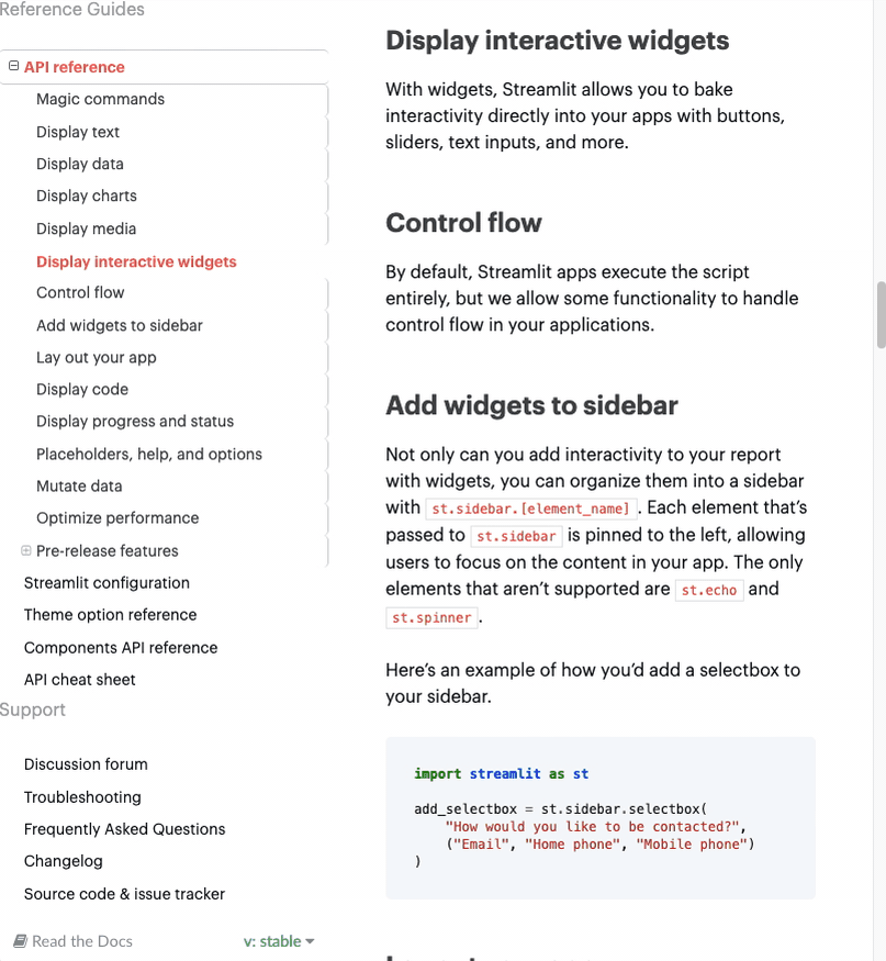Documentation API missing - Using Streamlit - Streamlit
