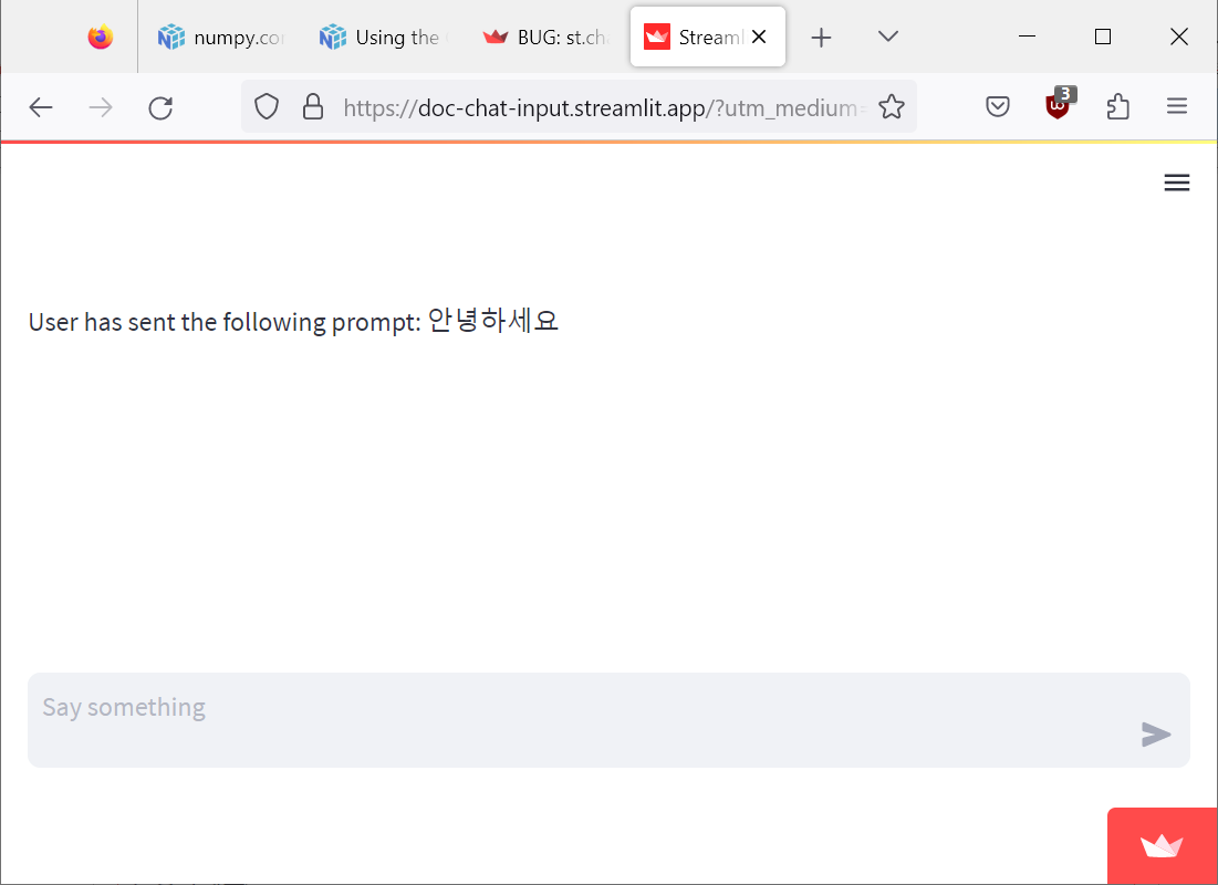 Bug St Chat Input Shows Awkward Behavior With Korean Input Using Streamlit Streamlit
