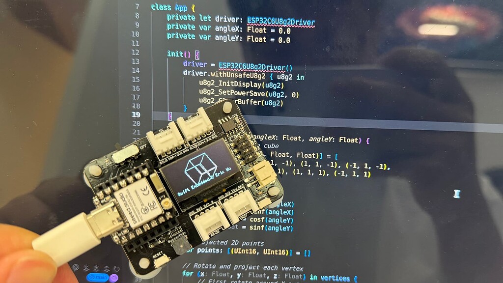 Showing how to use Swift Embedded with Swift Package Manager, Also U8g2 Swift Package on ESP32 ...
