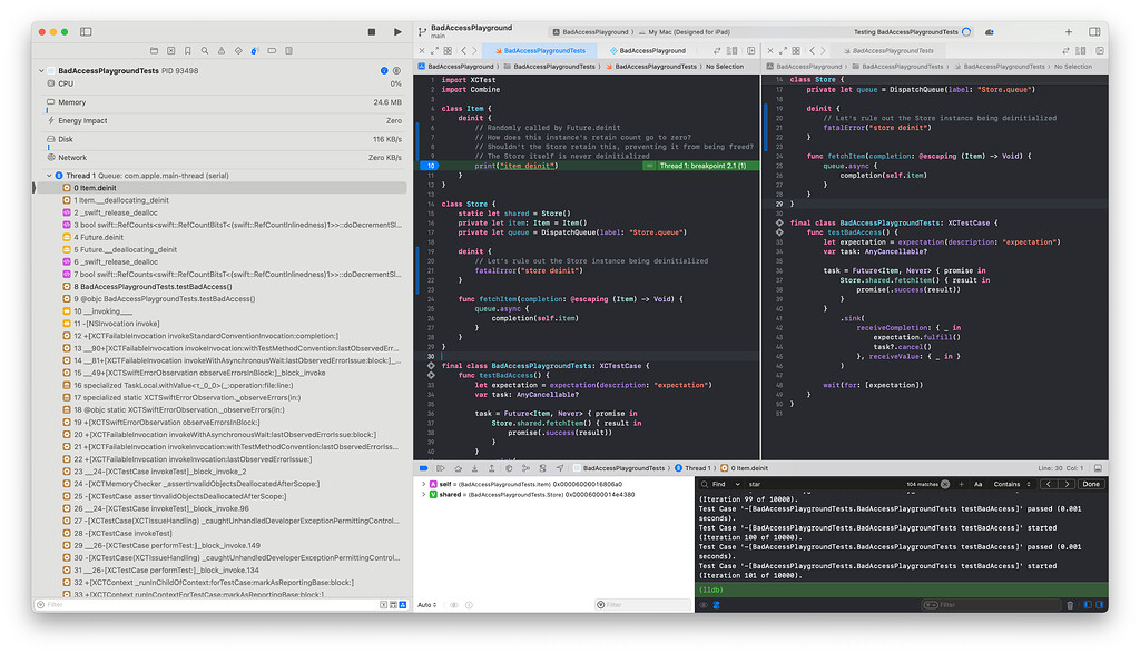 Confusing EXC_BAD_ACCESS with simple Combine Future usage - Using Swift ... Confusing EXC_BAD_ACCESS with simple Combine Future usage - Using Swift ...