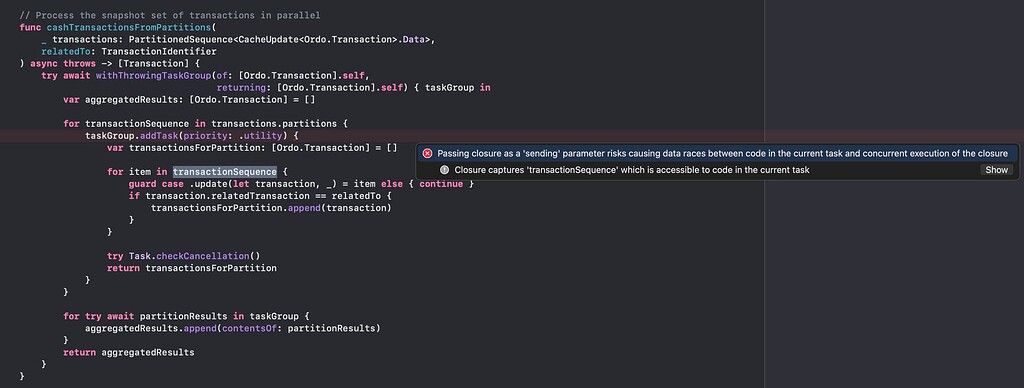Region based isolation question - Swift 6 migration - TaskGroup without Sendable types - Using ...