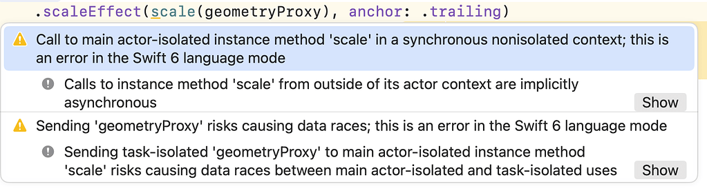 Call To Main Actor Isolated Instance Method In A Synchronous Nonisolated Context This Is 