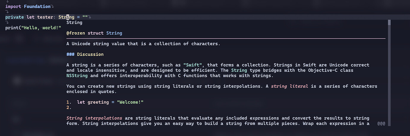Swift Development Using Neovim Sourcekit Lsp Swift Forums