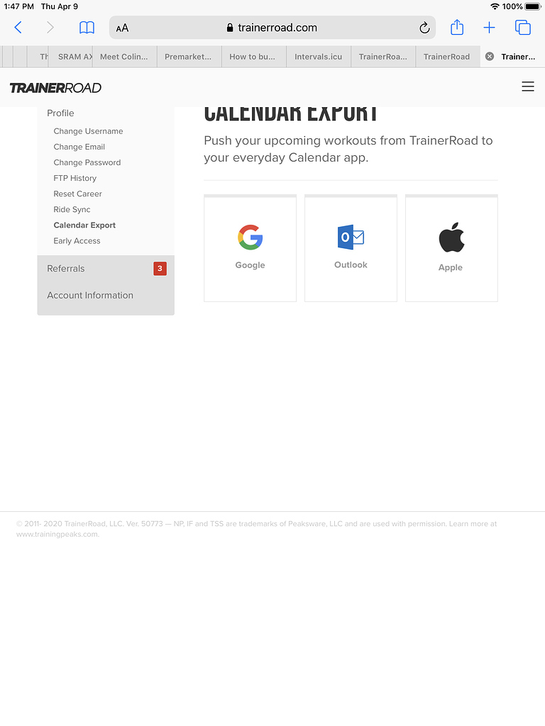 How to sync TR calendar to intervals.icu - TrainerRoad Software ...