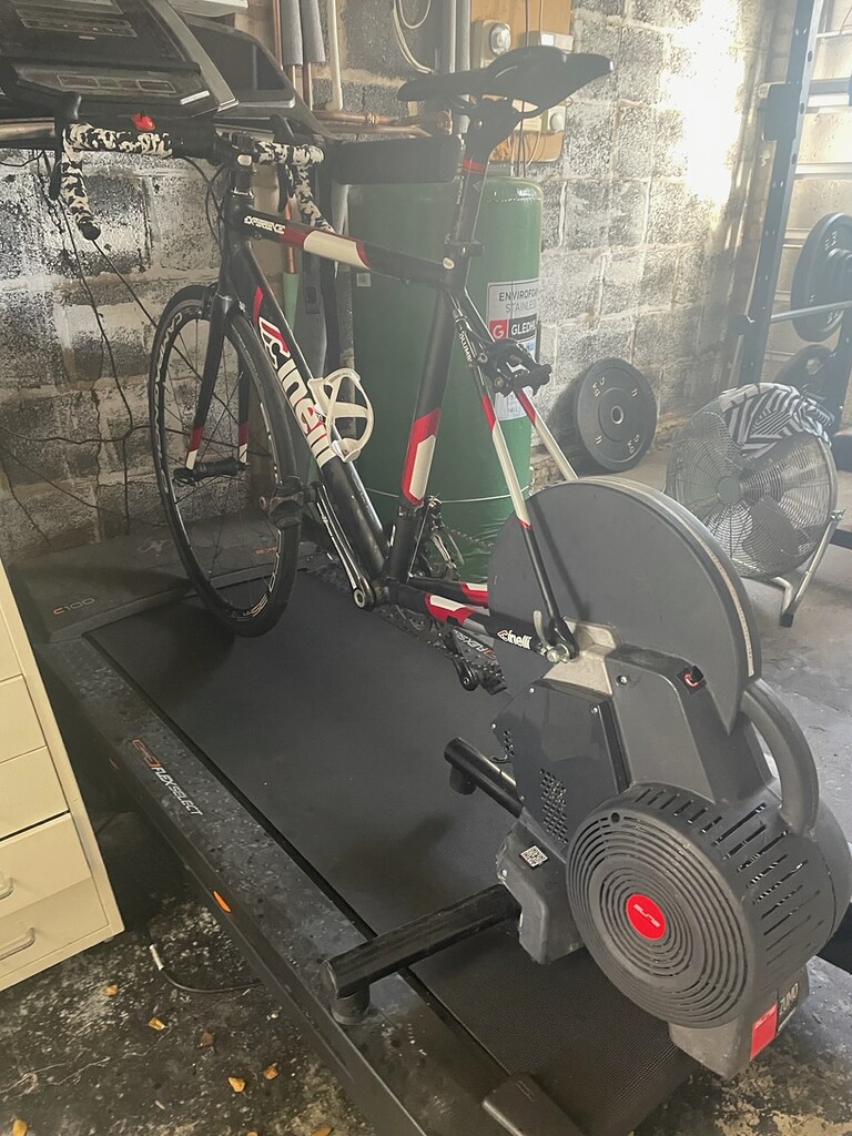 Trainer on top of treadmill - Equipment - TrainerRoad