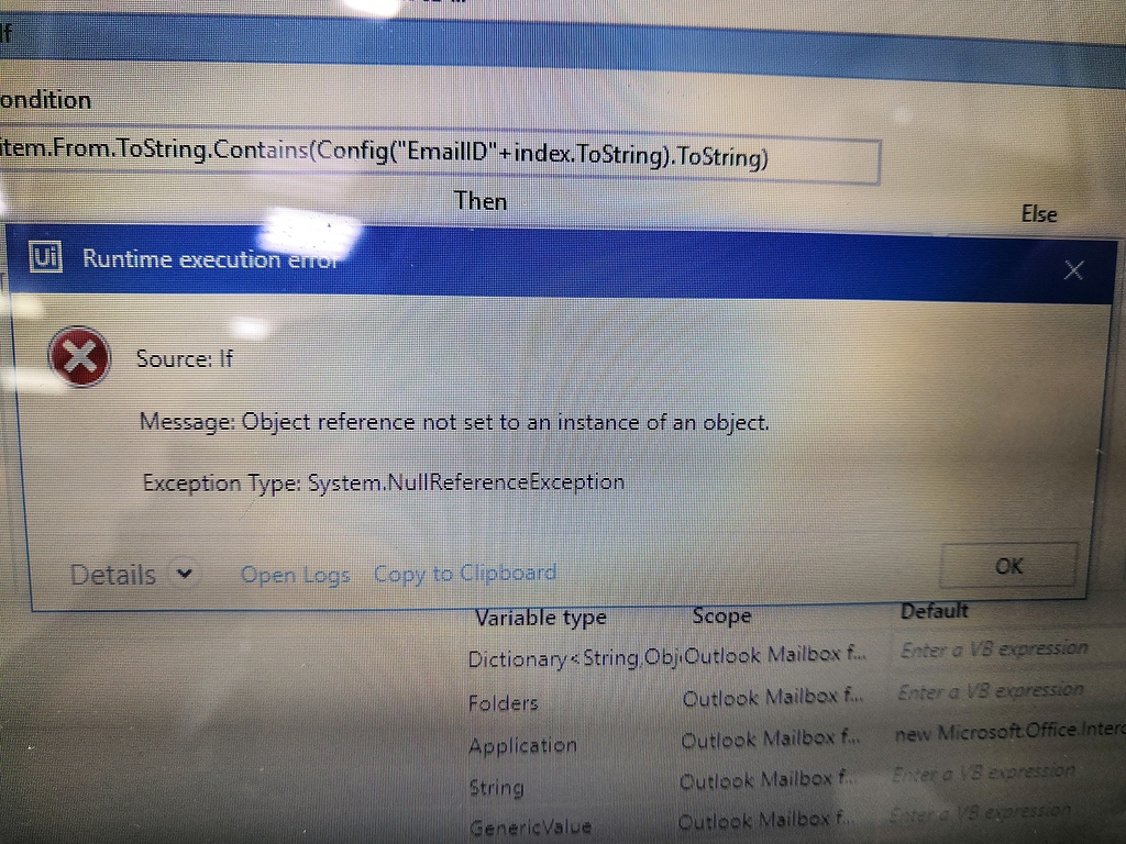 Outlook (Object reference not set to an instance of an object) - Help ...