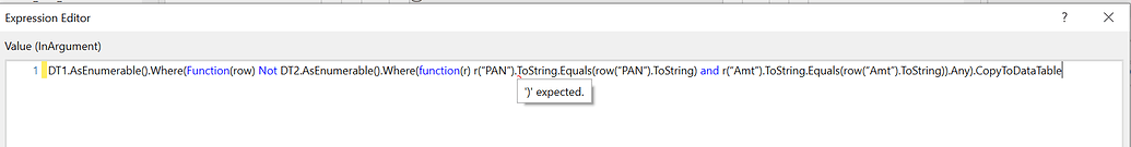 Linq to compare two datatables using two keys - Learning Hub - UiPath Community Forum