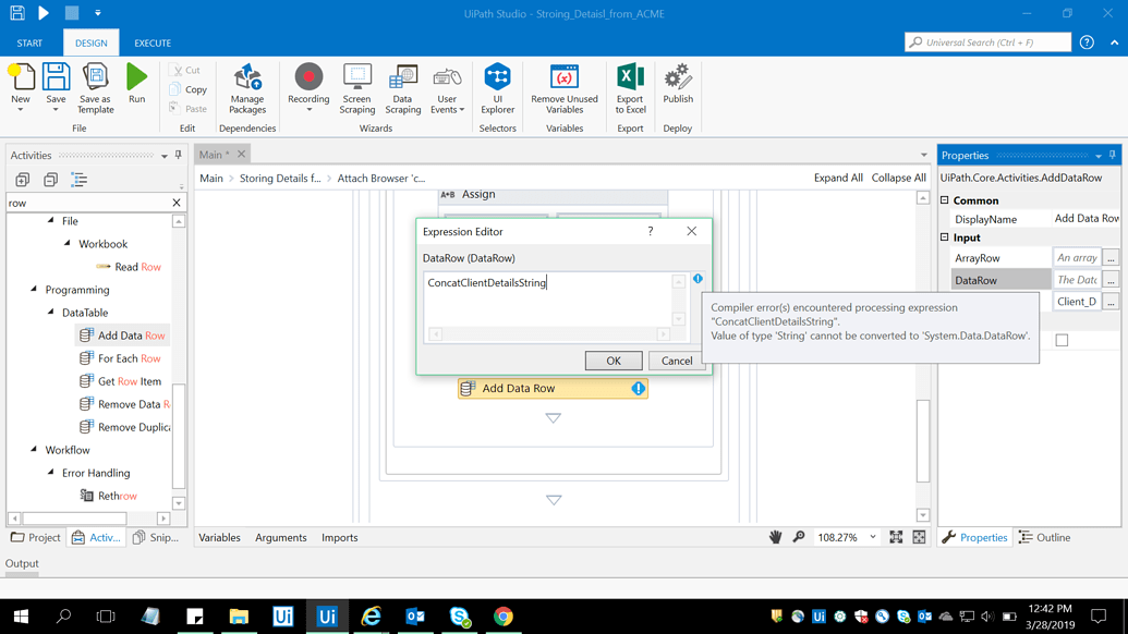 How To Insert A String Variable To Data Table Help UiPath Community Forum