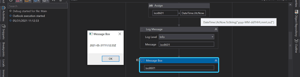 Output different in message box & log message - Activities - UiPath ...