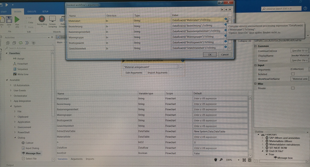Error Message: 'Option Strict On disallows late binding' - Help - UiPath Community Forum