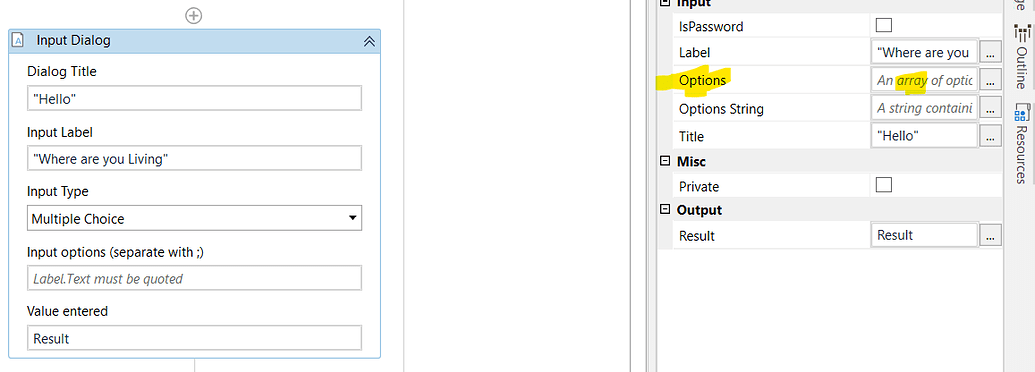 Correct format for input dialog multiple choice - Studio - UiPath Community Forum