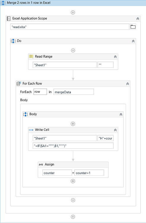 How To Merge 2 Rows Into 1 Row In Excel File Using Formula In Uipath Assistant UiPath 