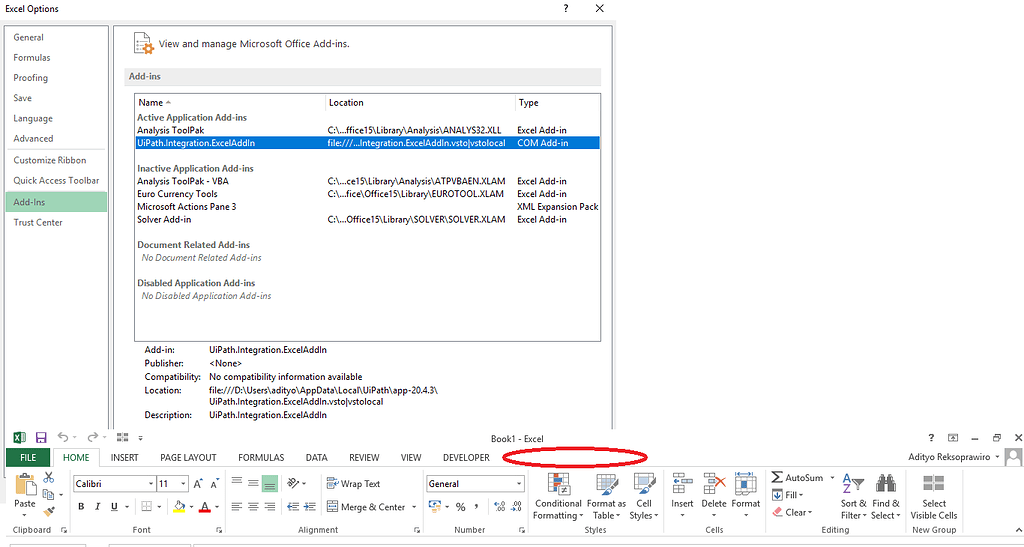 StudioX Excel Add-in installed, but doesn't load in the Excel Ribbon ...