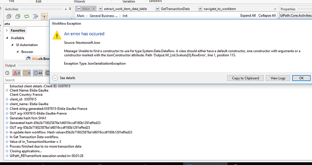 Getting Jsonserializationexception Error After Completing The Client Security Hash Assignment 1580