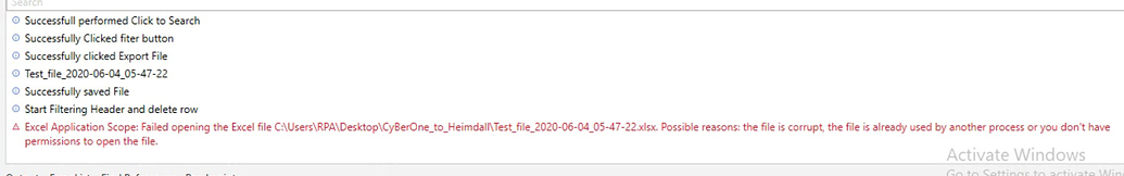 Excel Application Scope: Failed opening the Excel file . Possible ...