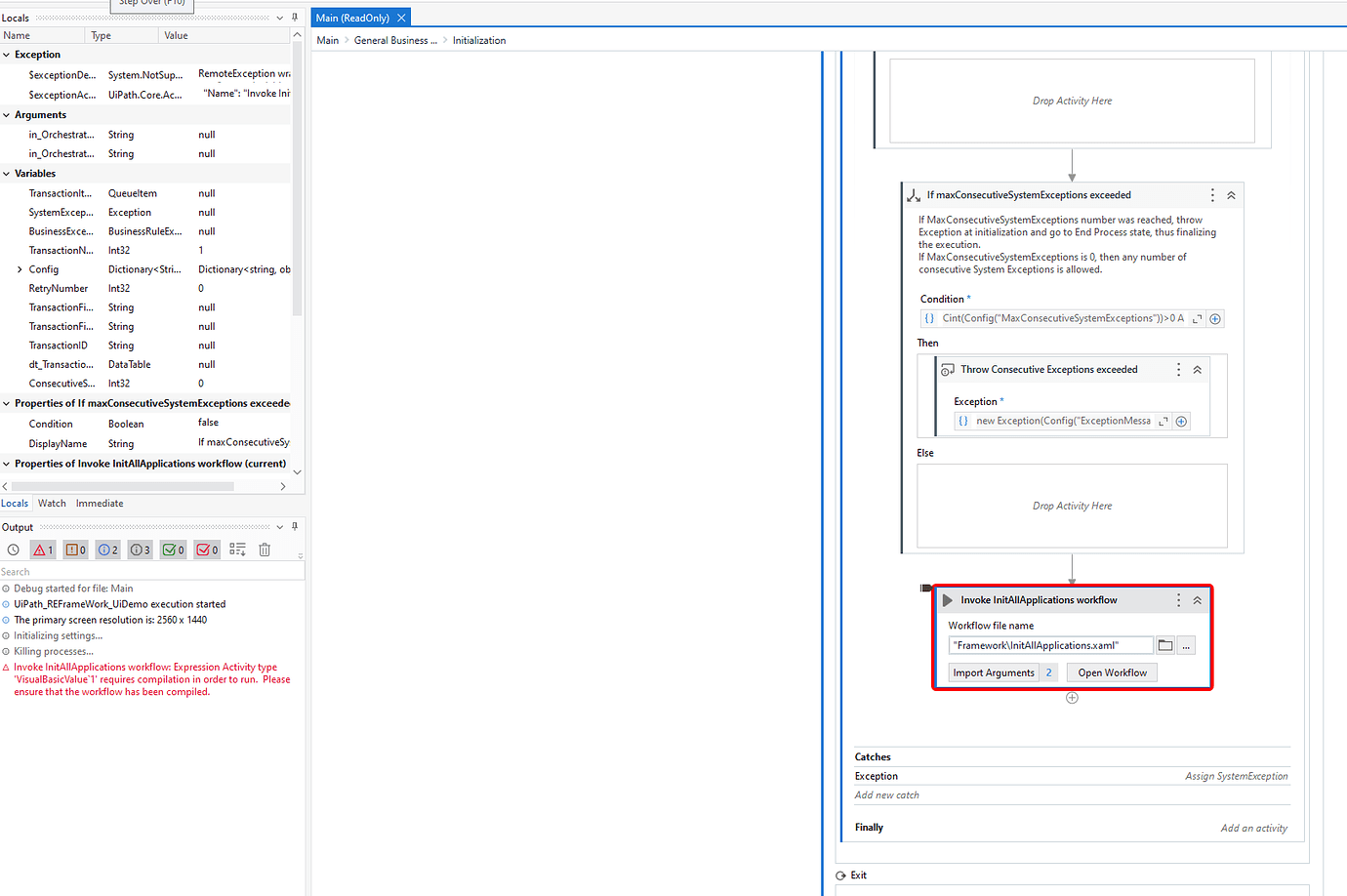 Error - Expression Activity type 'VisualBasicValue`1' requires compilation in order to run ...