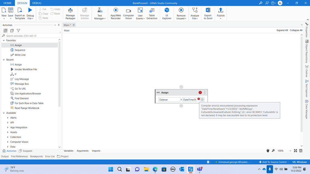 DateTime Error issue - Studio - UiPath Community Forum DateTime Error issue - Studio - UiPath Community Forum