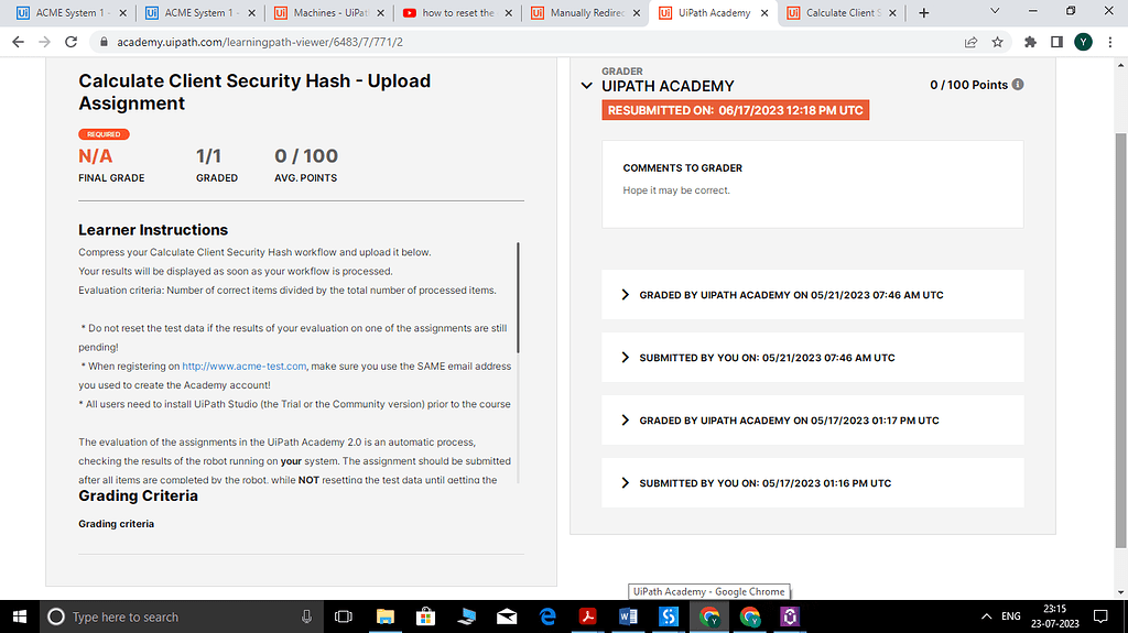 Vanished resubmit button from the course - Academy Feedback - UiPath ...