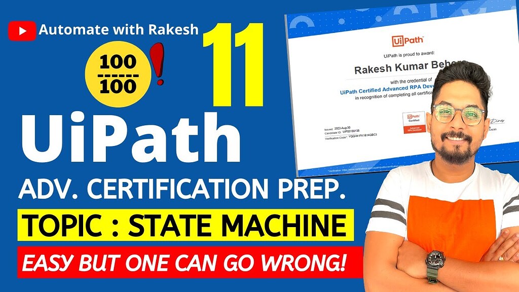 UiPath Advance Certification | Topic 11 UIPATH STATE MACHINE | UiARD ...