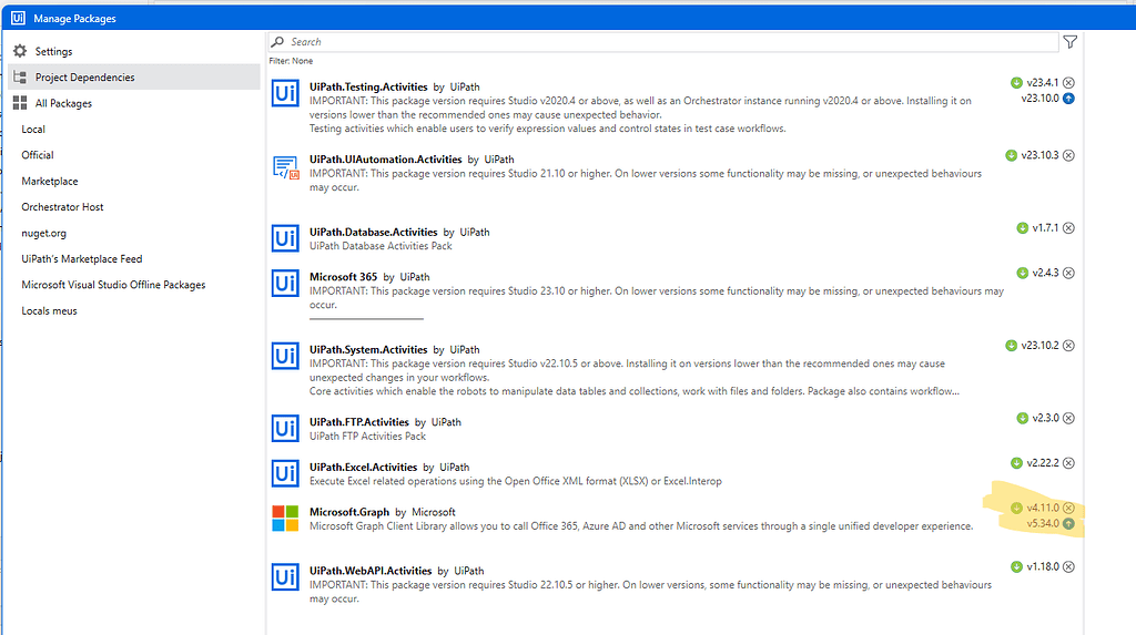 Installing Microsoft Graph package leads to errors - Studio - UiPath ...