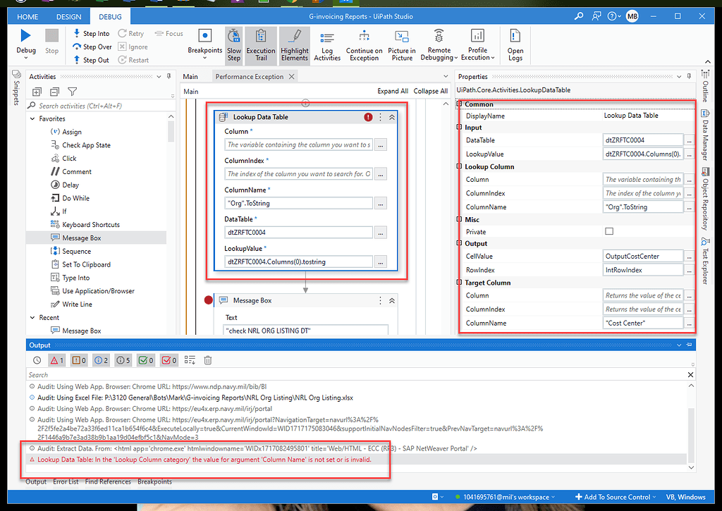 Lookup Data Table Not working - Studio - UiPath Community Forum Lookup Data Table Not working - Studio - UiPath Community Forum