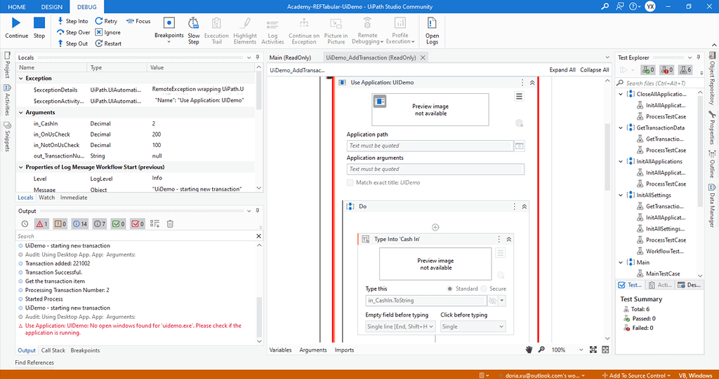 Build A Reframework Project With Tabular Data Uidemo App Only Process Transaction Once