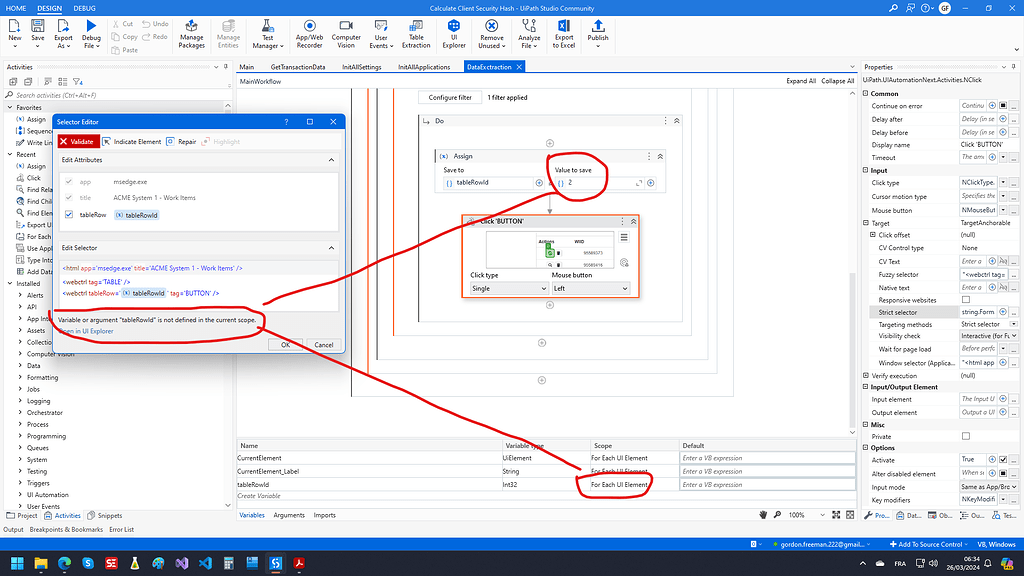 Problem with tableRow variable - Studio - UiPath Community Forum