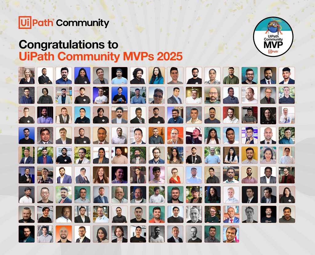 📢 Celebrating Our 2025 UiPath Community MVPs! - Events - UiPath ...