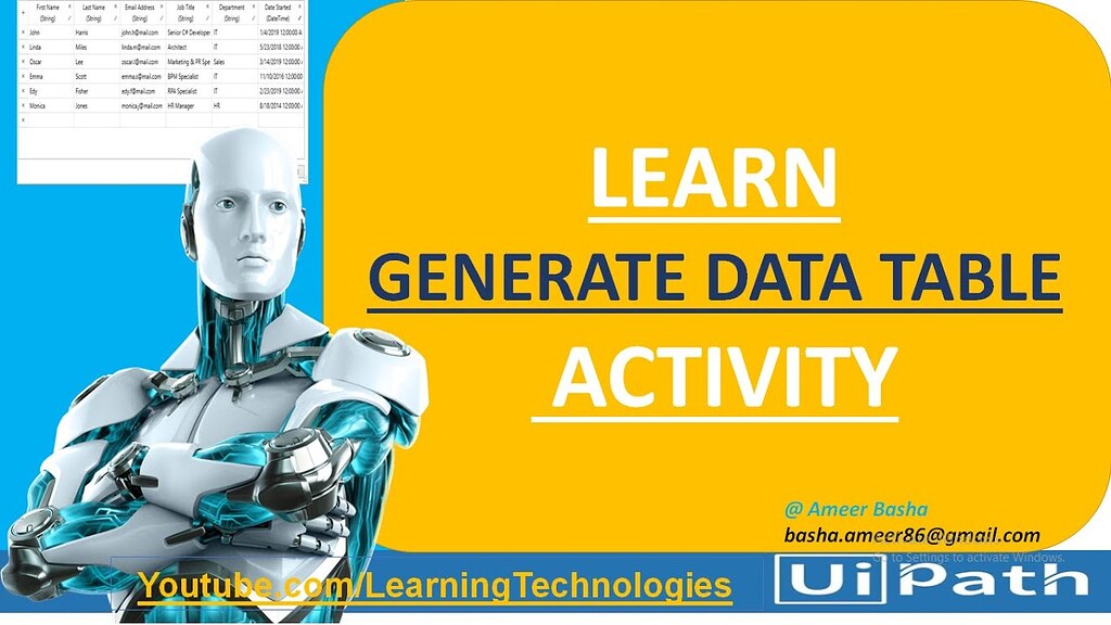 Uipath Tutorial Day 56 Generate Data Table Activity Data Table Activities Video 6544