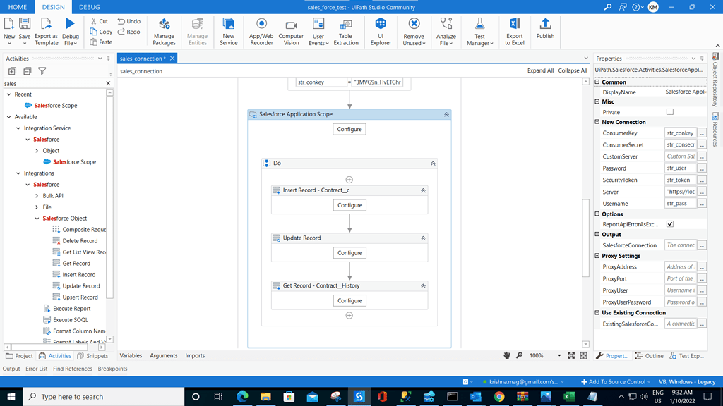 Getting Error Salesforce Application Scope Salesforceactivityexception