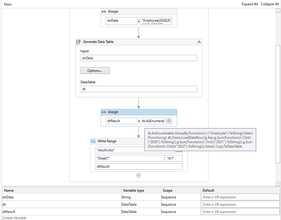Group data table and sum values in different columns - Activities ...