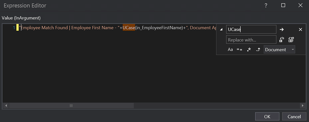 Expression Editor Find and Replace Option Available! - Automation ...