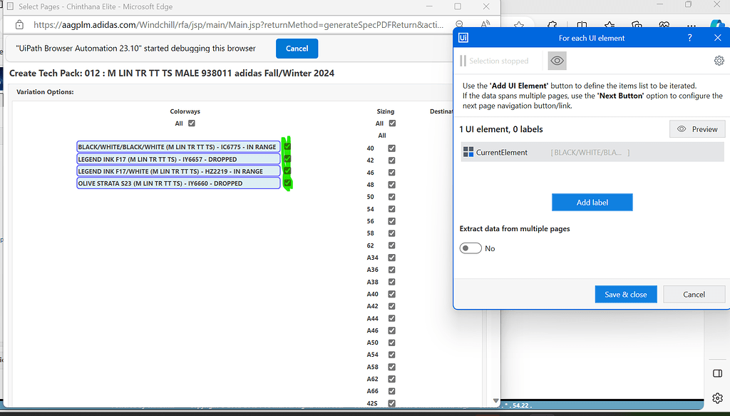 How to click a Ui element next to a statement according to the ...