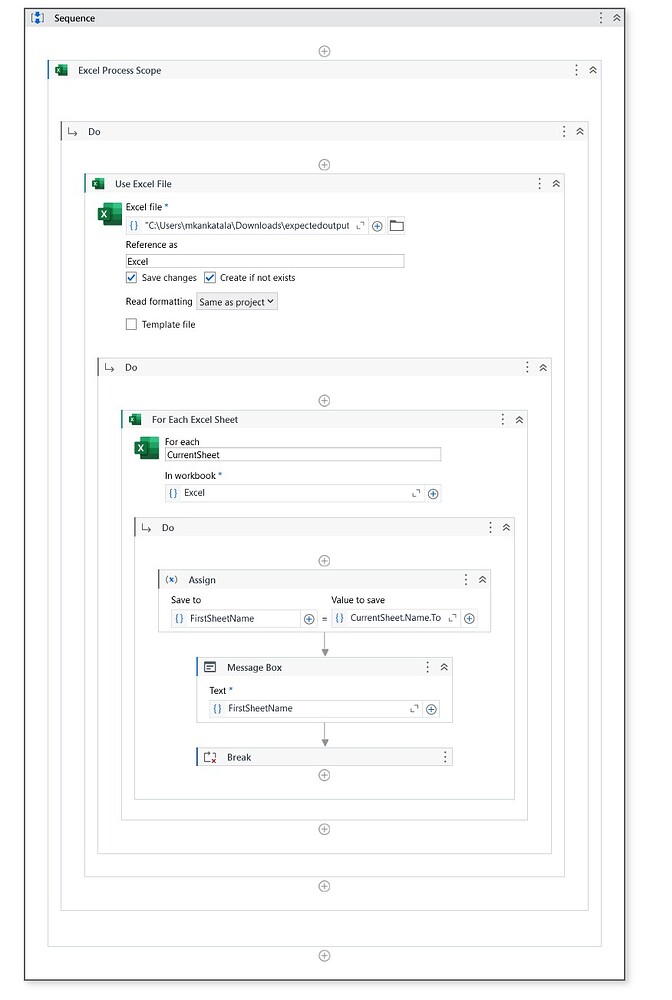 Read Range of the entire first sheet of each excel within a folder ...