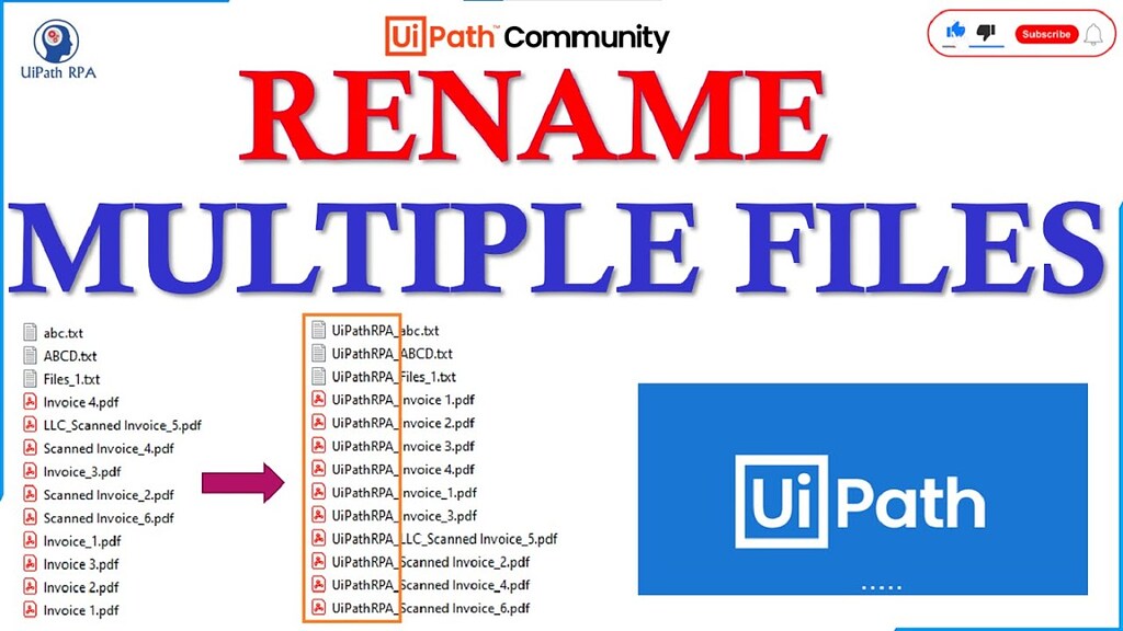 How to rename files from a list in another file - Studio - UiPath ...