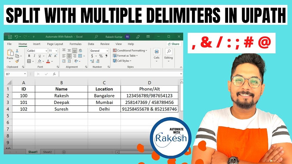Learn how to Split with multiple delimiters in uipath - Video Tutorials ...