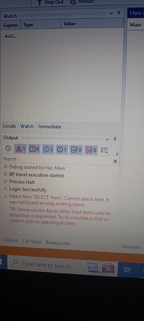 Select item error drop down - Activities - UiPath Community Forum