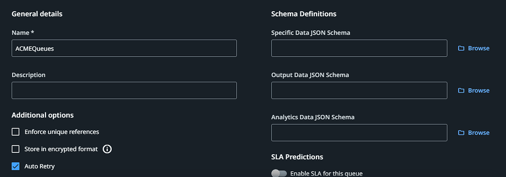 While Creating A New Queue Where Can I Find Set Unique Reference