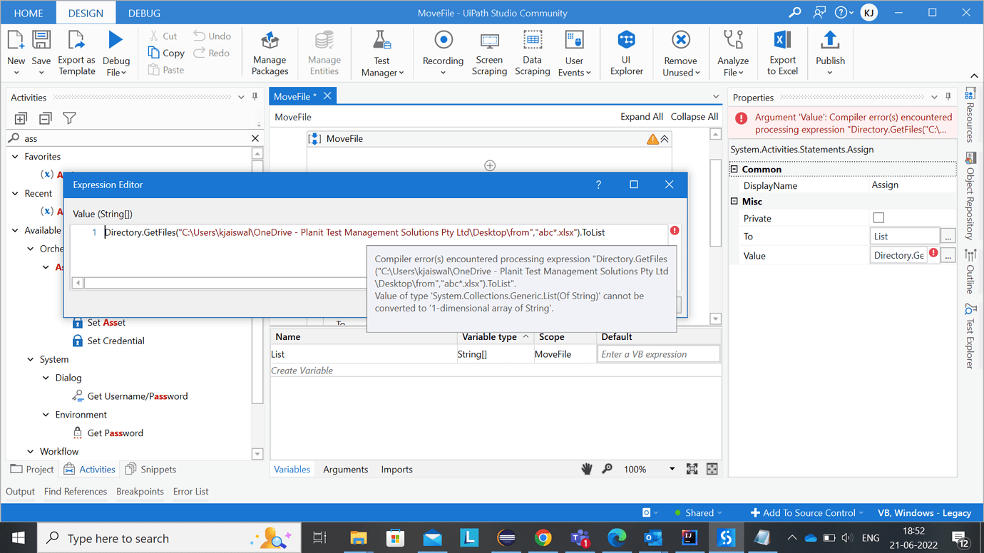 Move file from source to destination respective of filename ...