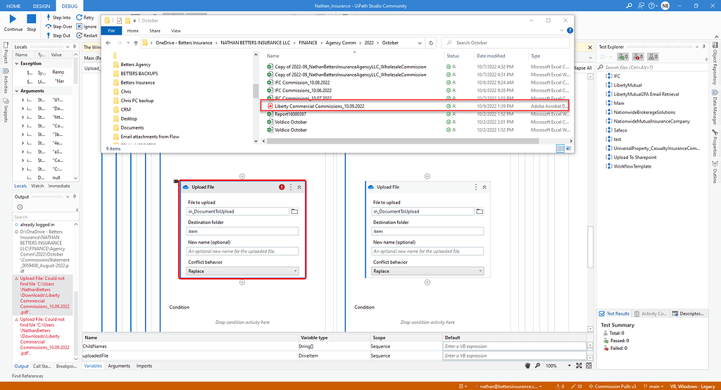 Unable to upload file to sharepoint - Studio - UiPath Community Forum