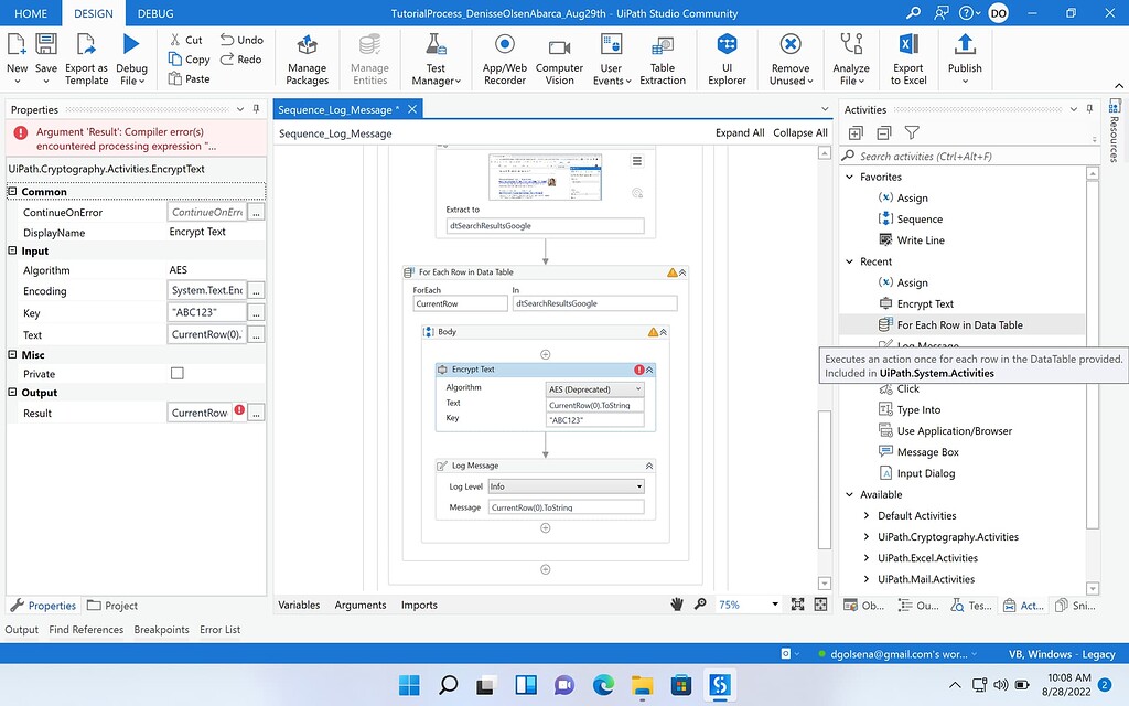 Encrypt Text - Invalid L-Value expression - StudioX - UiPath Community ... Encrypt Text - Invalid L-Value expression - StudioX - UiPath Community ...