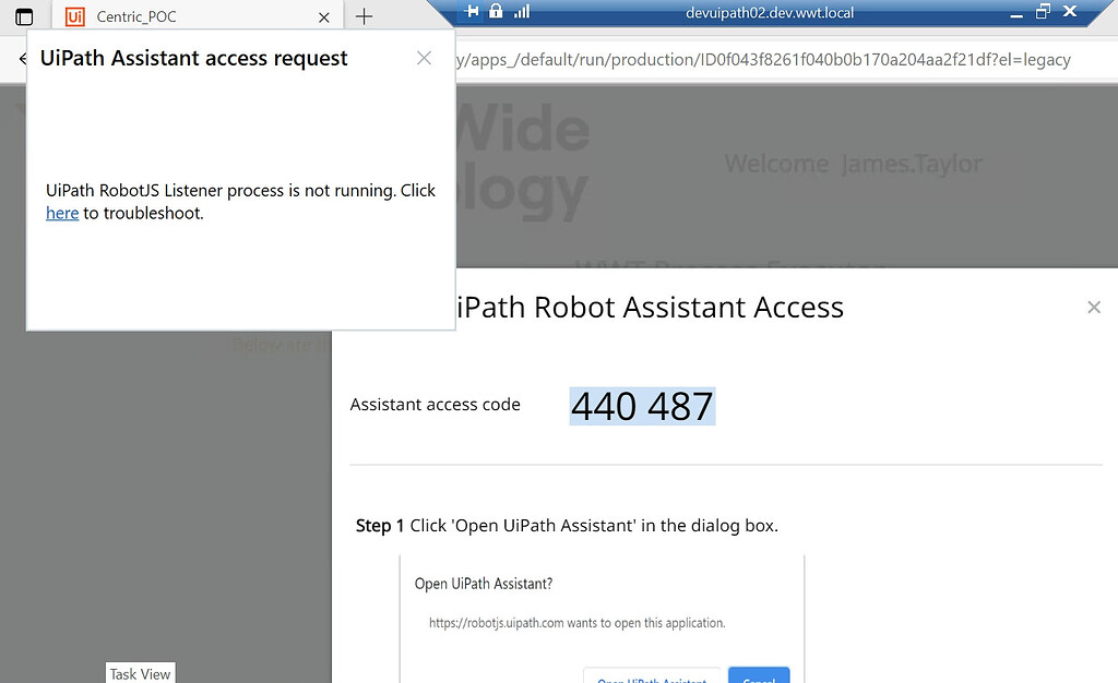 UiPath Apps Deployment issue - Error - Ui.RobotJS.Service & User host ...